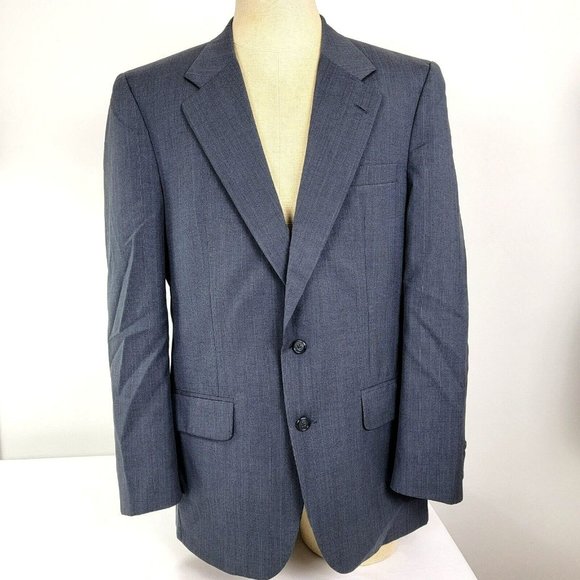 Burberry | Suits & Blazers | Burberry 0 Pure Wool Mens Suit Jacket Blue Grayish Vintage Two ...
